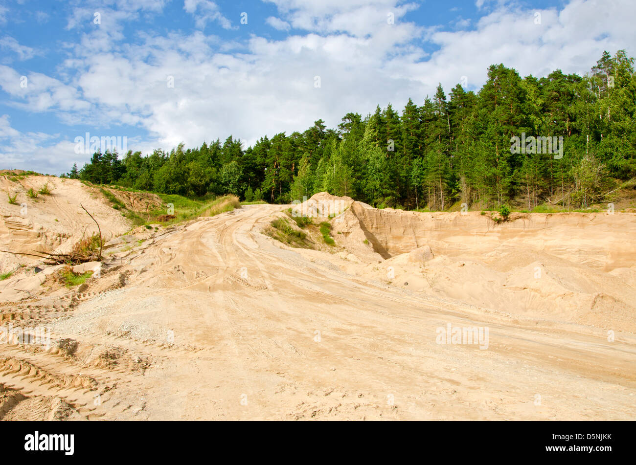 industrial sand quarry in the summer forest Stock Photo - Alamy