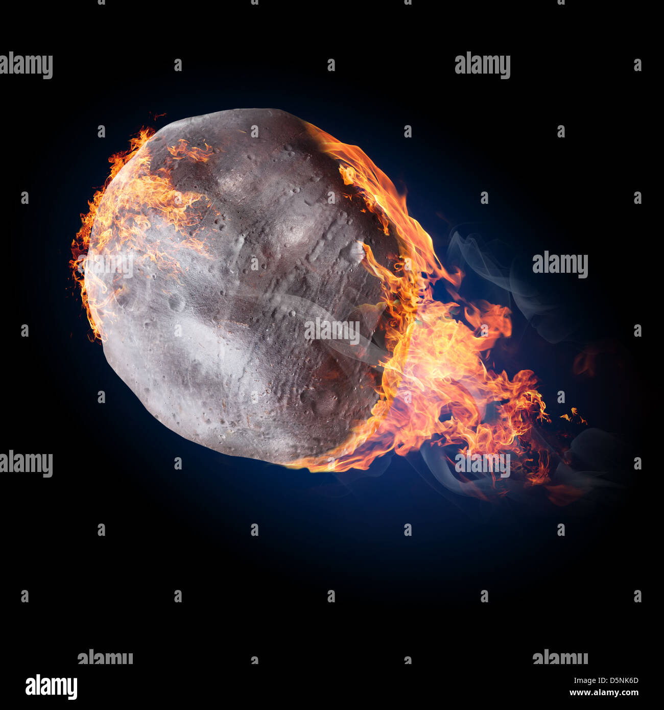 Illustration of an asteroid burning in atmosphere Stock Photo - Alamy
