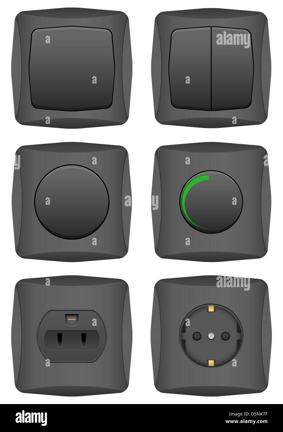 Electric switch set on a white background. Vector illustration Stock ...