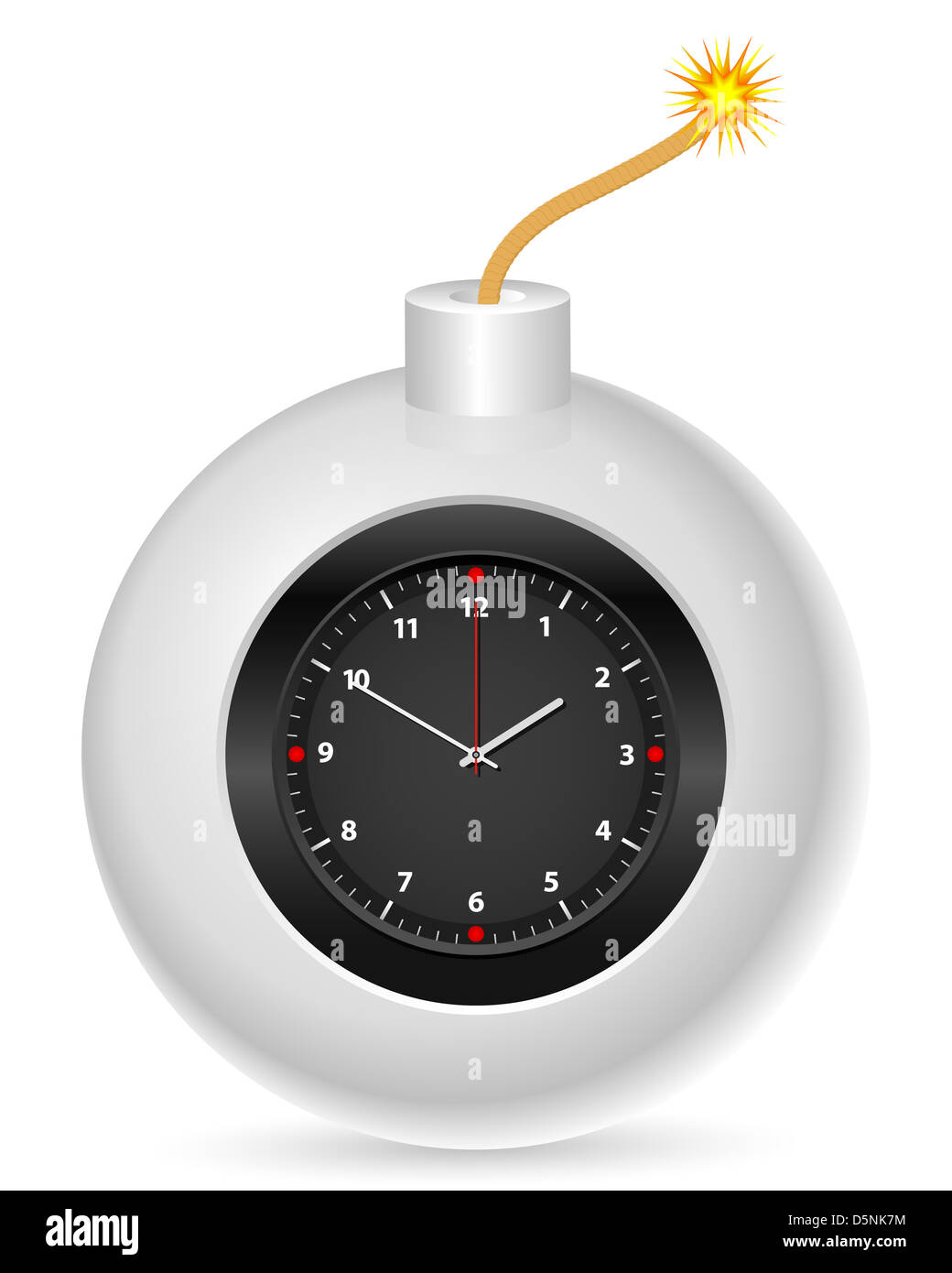 Bomb with clock on a white background. Vector illustration Stock Photo ...