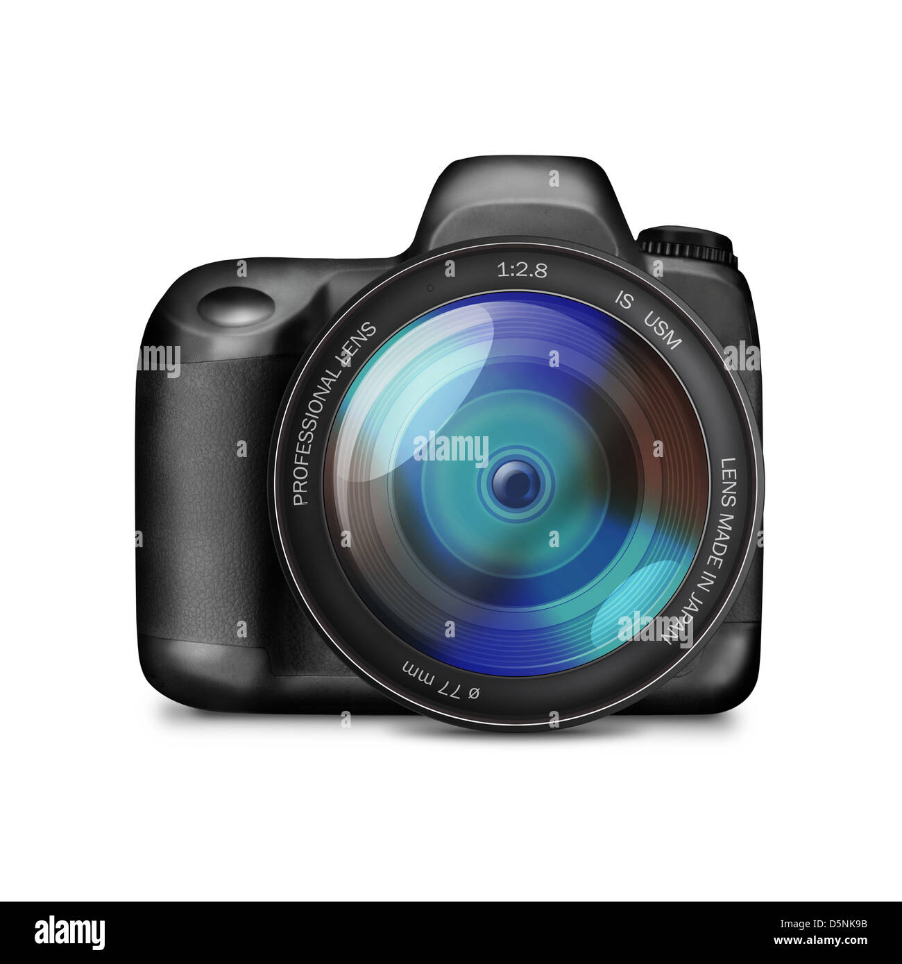 Professional DSLR camera without lables isolated on white ...