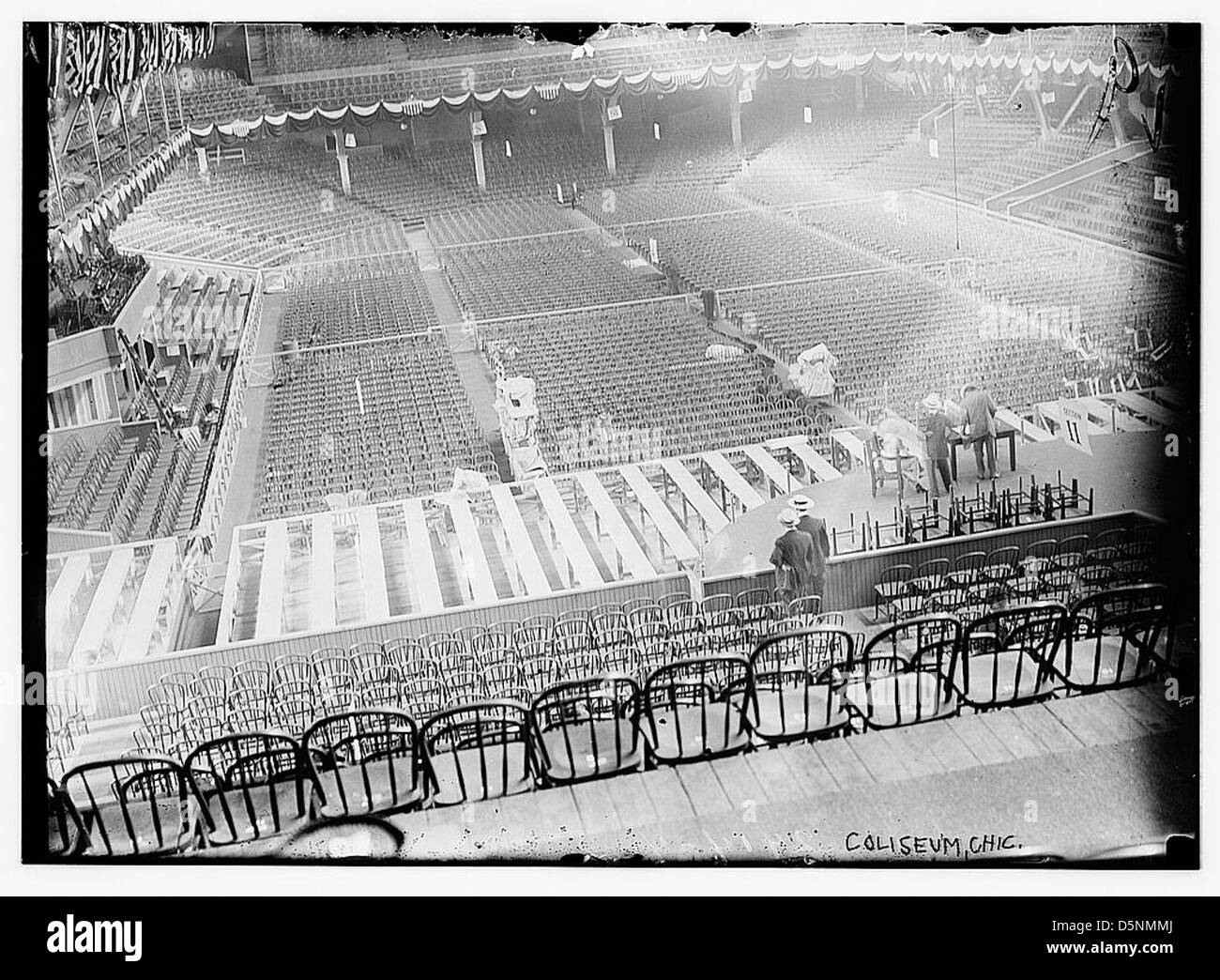 A historical photograph of the Chicago Coliseum during the 1912 ...