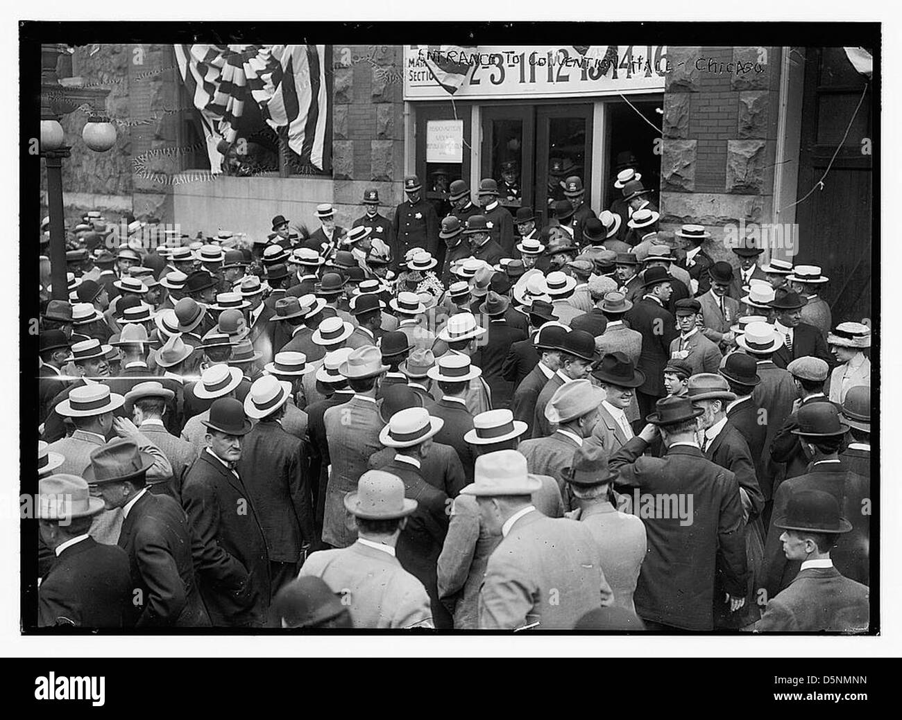 The entrance to Convention Hall during the 1912 Republican National ...
