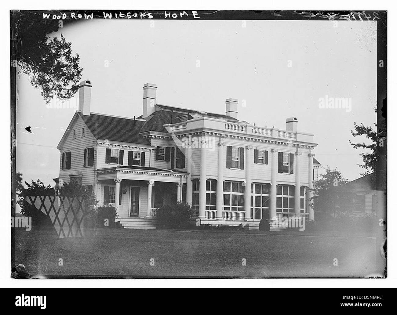 This image depicts the front porch of Woodrow Wilson's home, showcasing ...