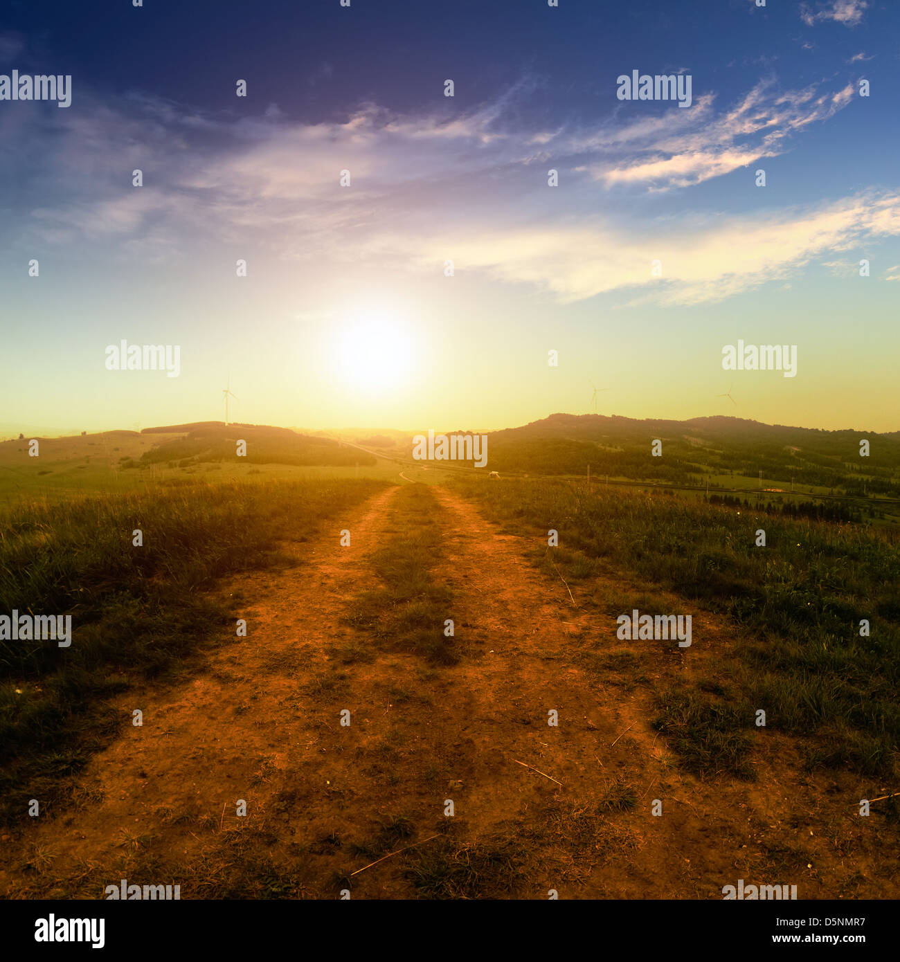 field on a background of the blue sky Stock Photo - Alamy
