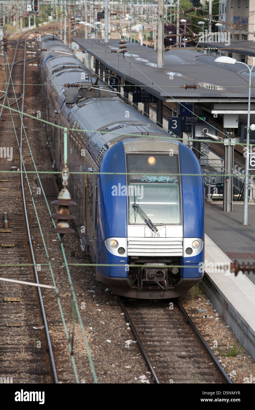 railway and station in France Stock Photo - Alamy