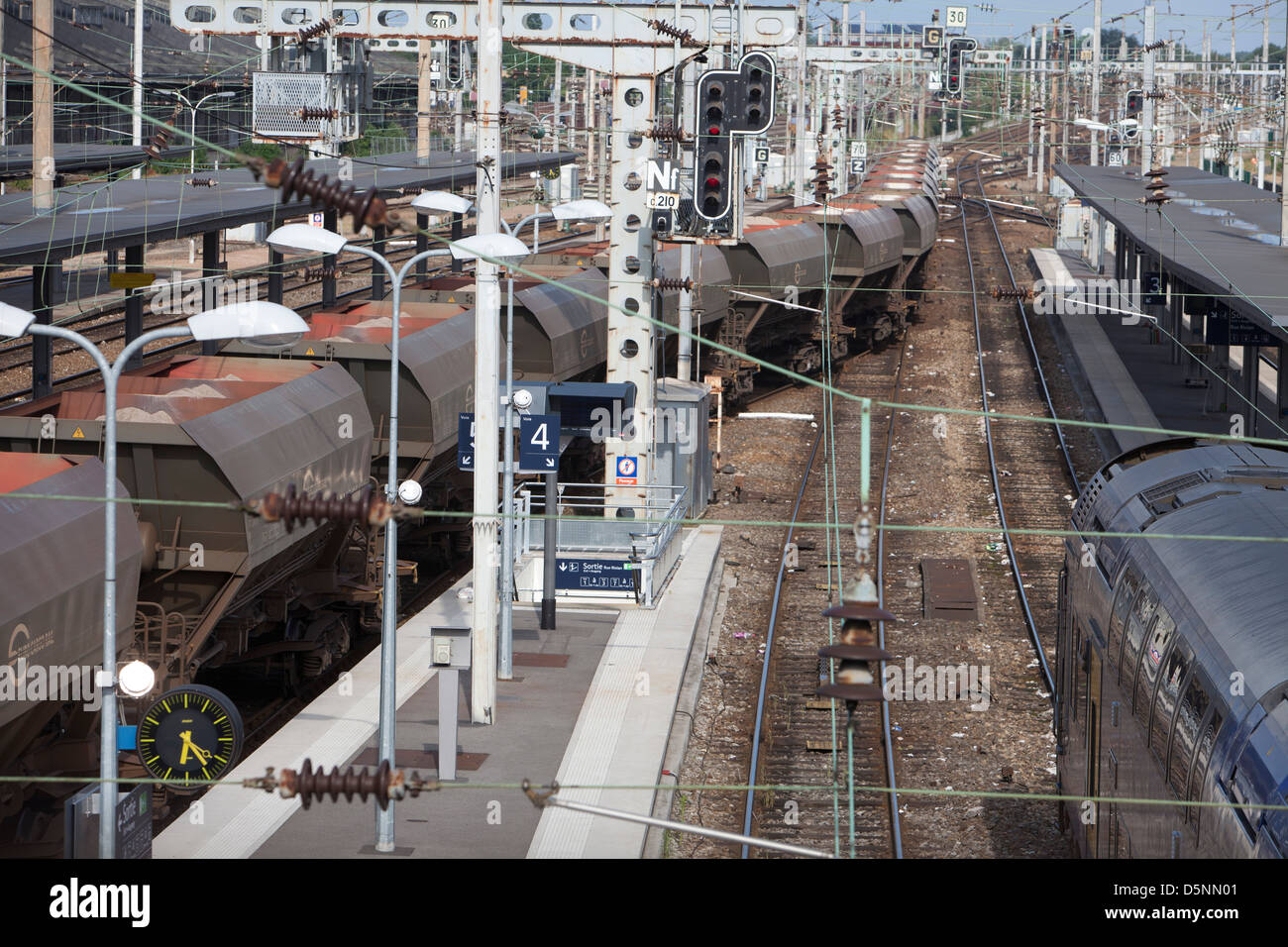 railway and station in France Stock Photo - Alamy