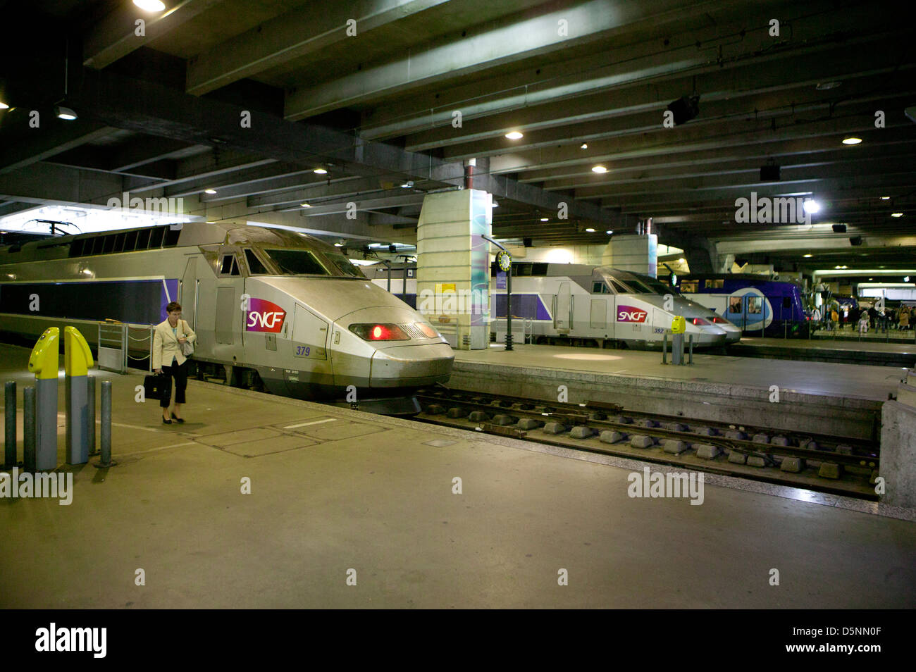 railway and station in France Stock Photo - Alamy