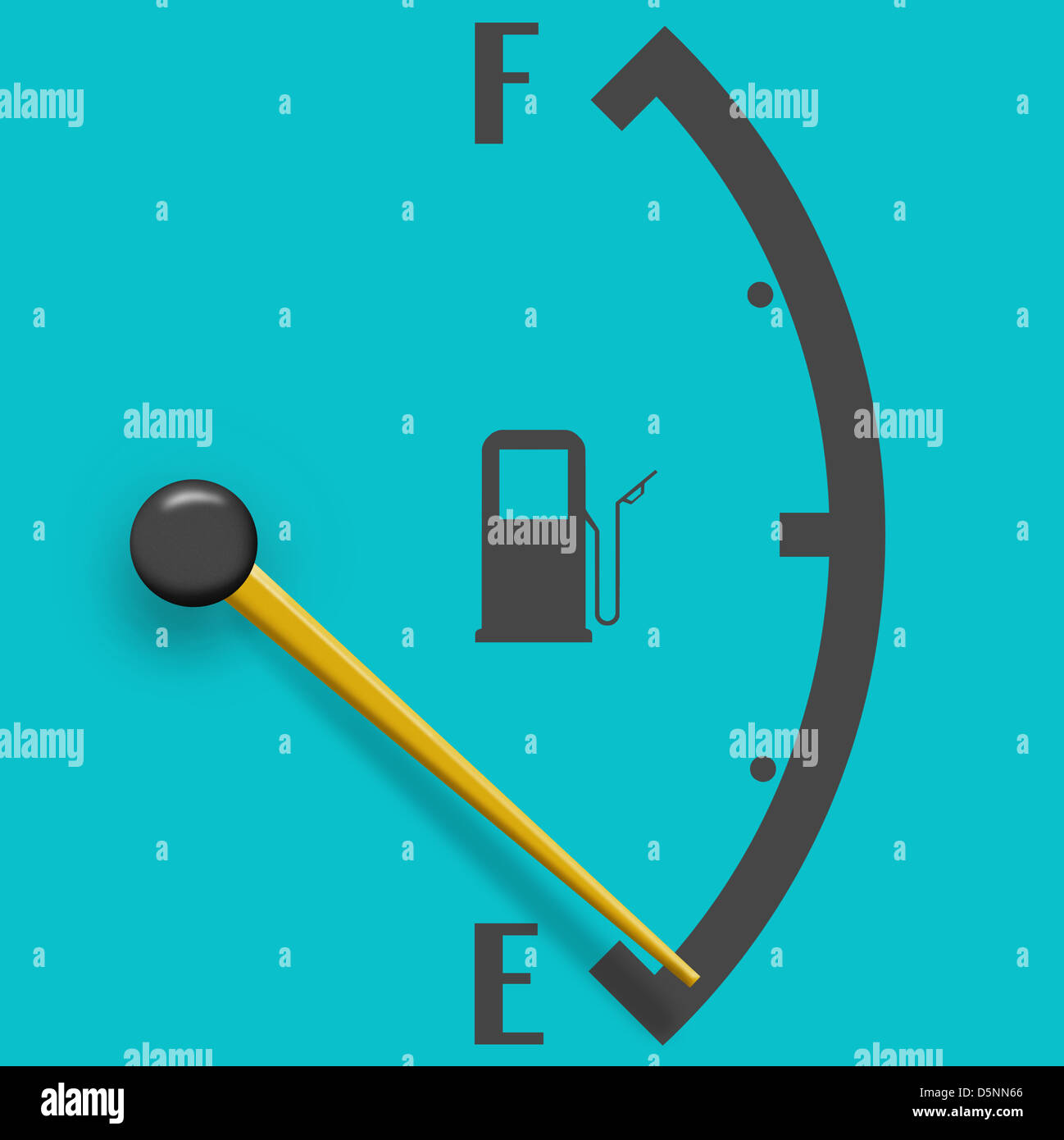 Low fuel sign isolated on a pale blue background Stock Photo - Alamy