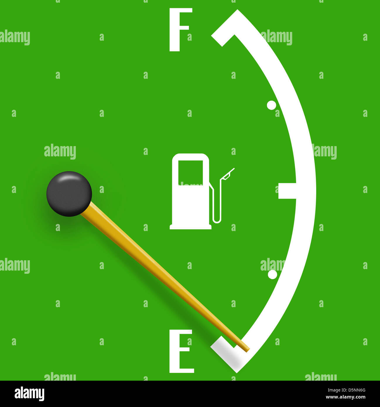 Low fuel sign isolated on a green background Stock Photo - Alamy