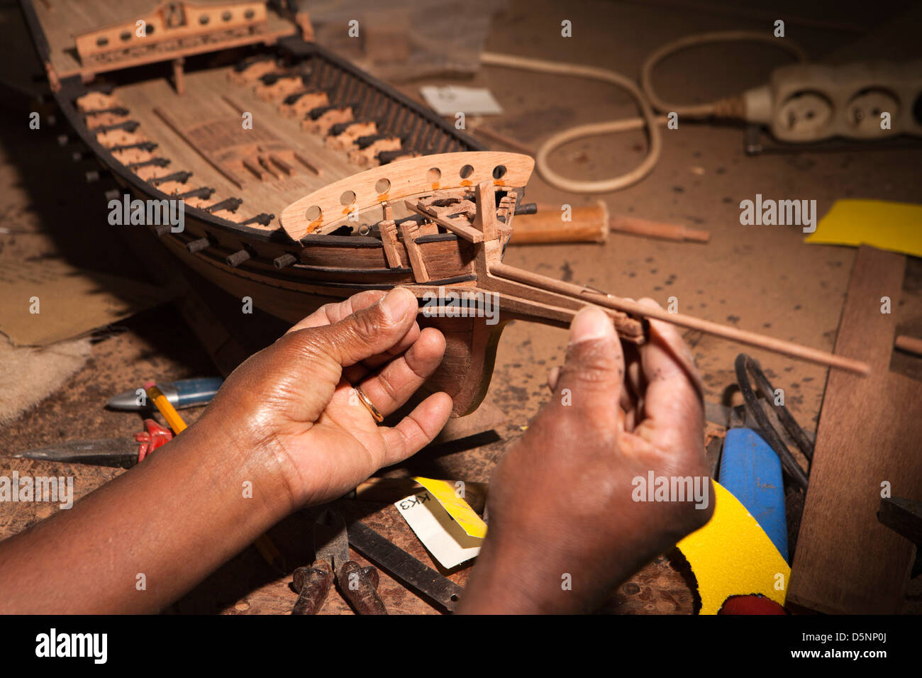 Madagascar, Antananarivo, Crafts, Le Village model boat making workshop ...