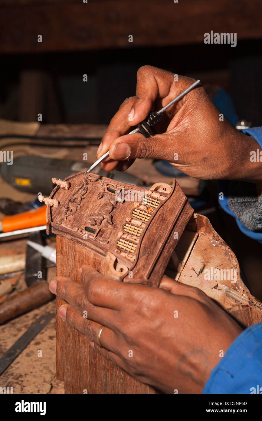 Madagascar, Antananarivo, Crafts, Le Village model boat making workshop ...