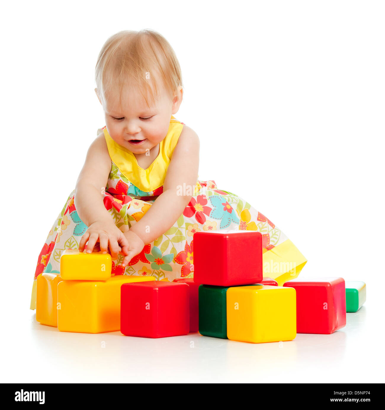 child playing with building blocks Stock Photo - Alamy