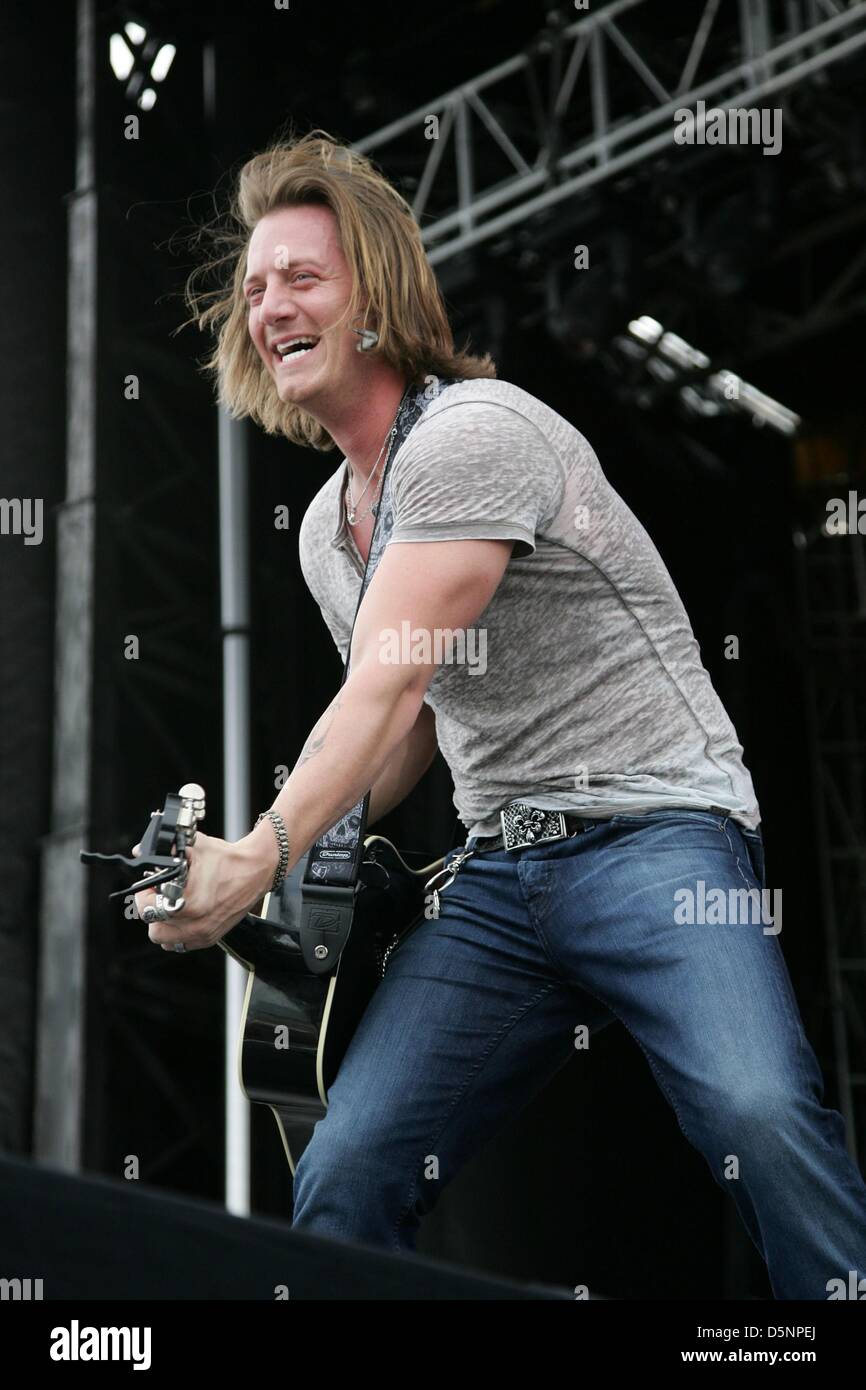 Tyler Hubbard of Georgia Florida Line on stage for The ACM Experience ...