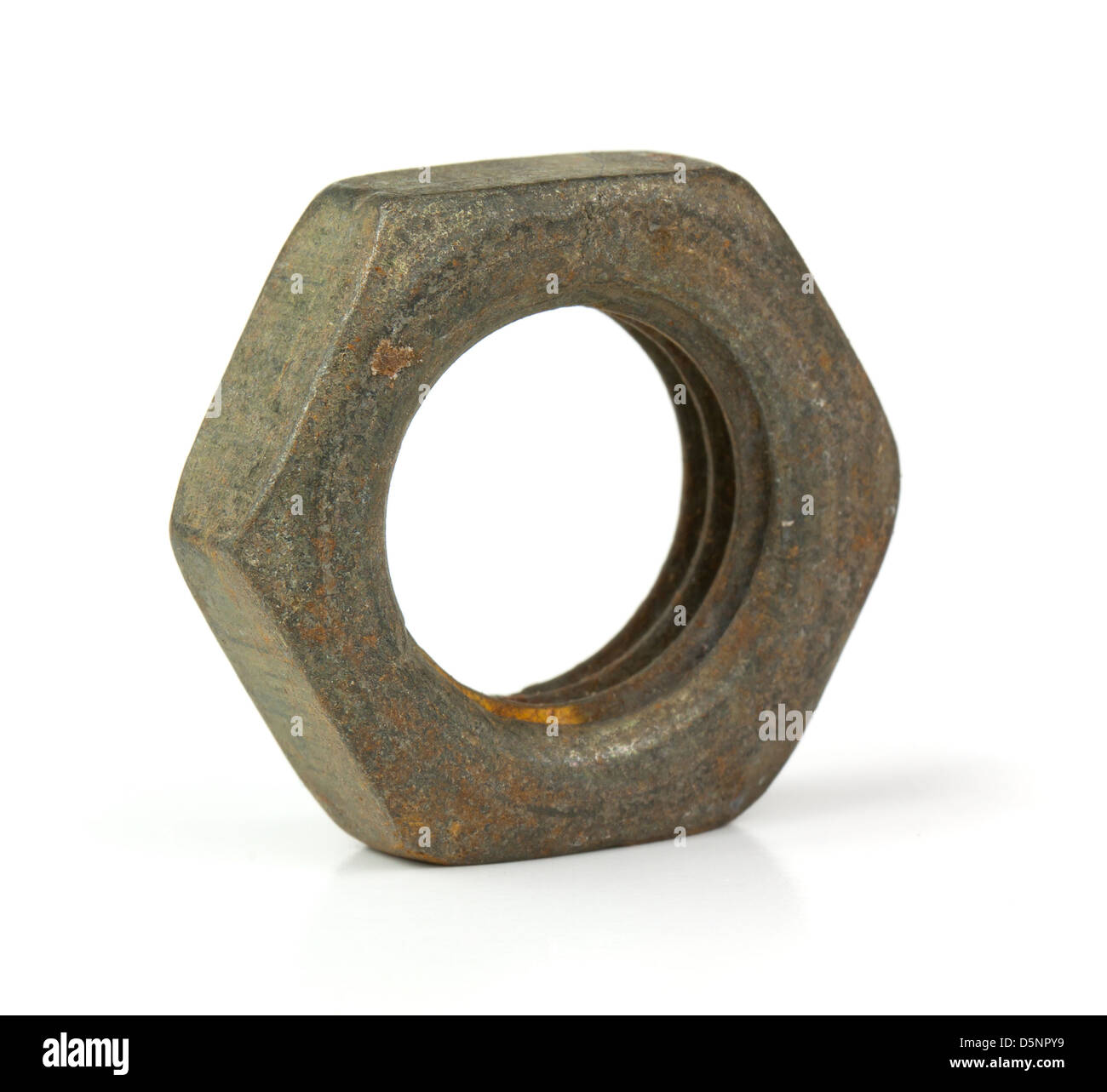 Old rusty nut on a white background Stock Photo - Alamy