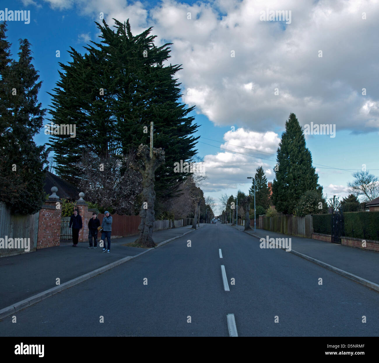 View of straight road, Wellingborough, Northamptonshire, England ...