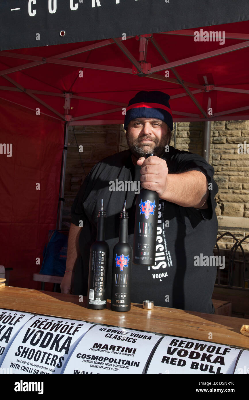 RedWolf Vodka for sale n Blackpool, Lancashire,UK Saturday April 6th 2013. Mr Alexander Mustang ...