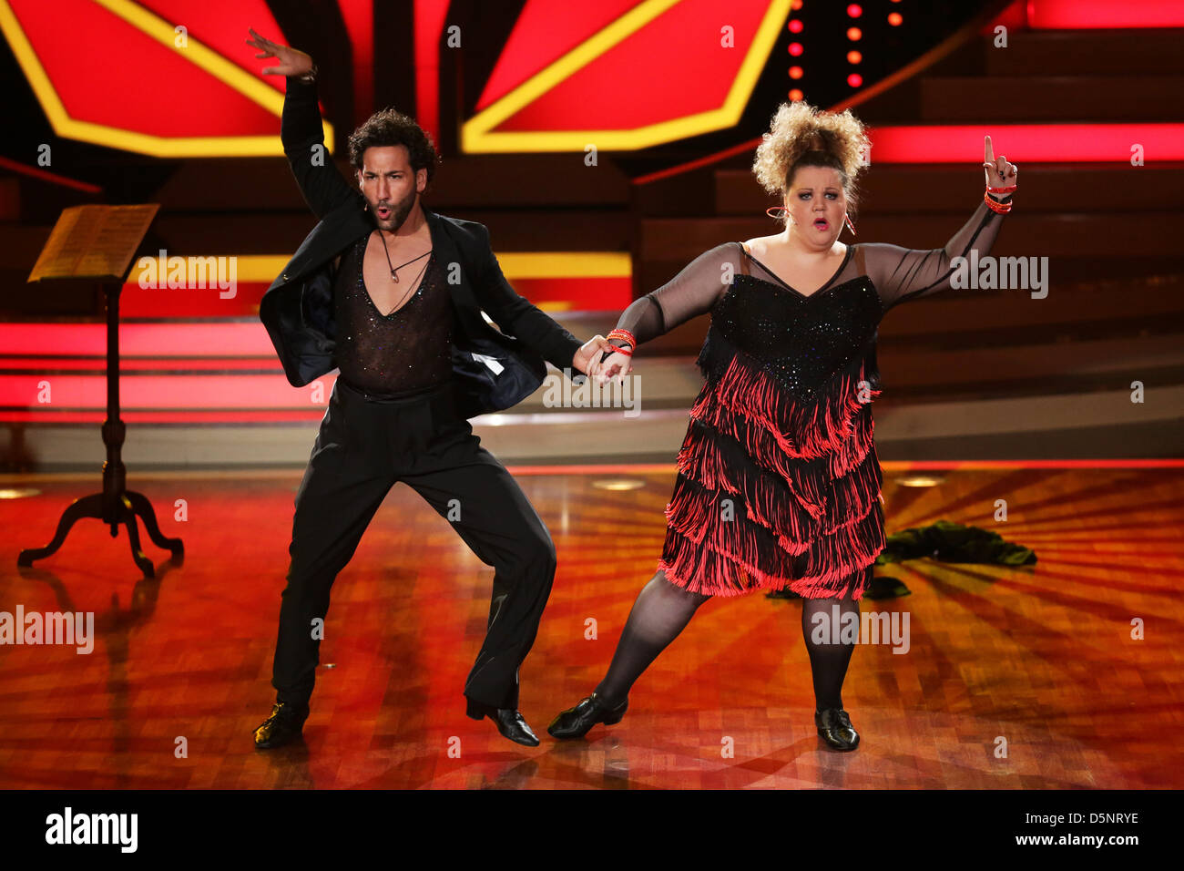 Actress Manuela Wisbeck and dancer Massimo Sinato dance during the ...