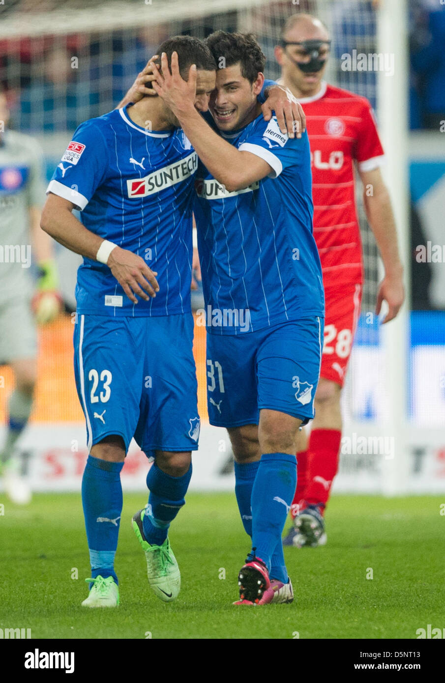 Sinsheim, Germany. 5th April 2013. Hoffenheim's Sejad Salihovic (L ...