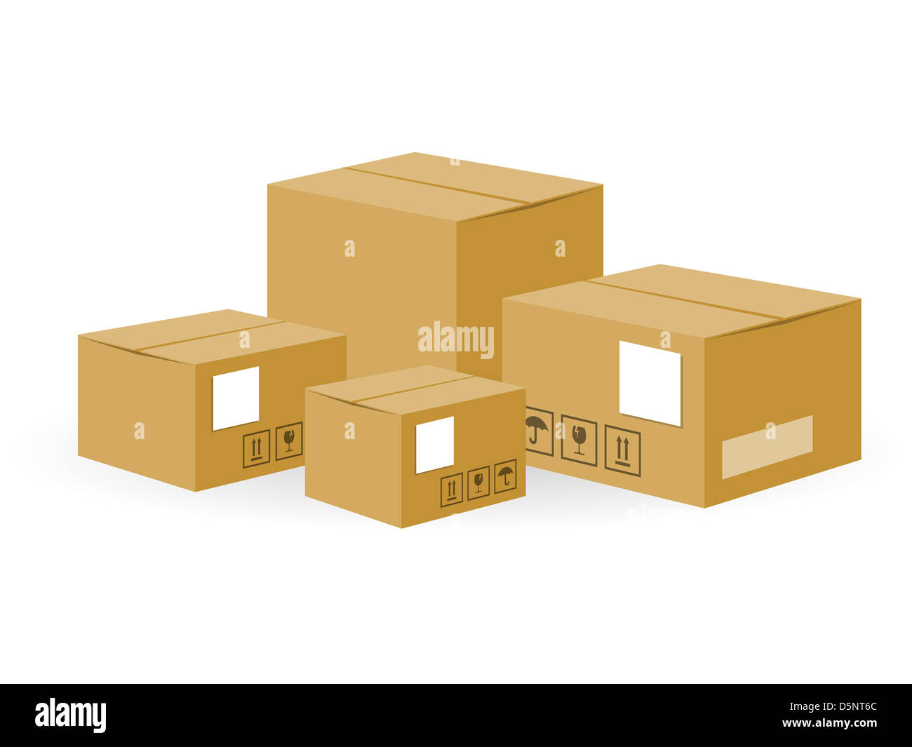 Brown Shipping Boxes Stock Photo - Alamy