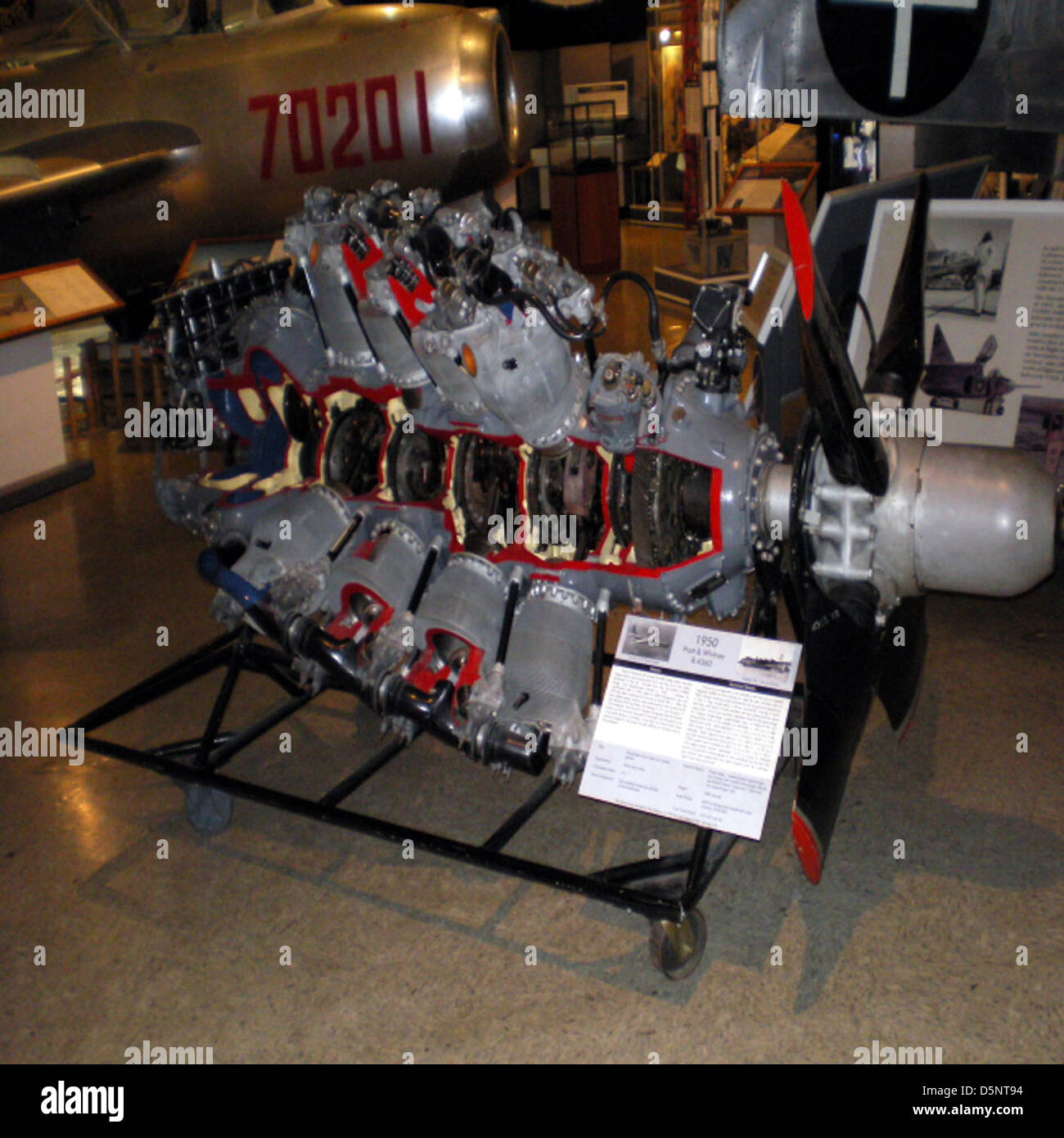 The PW R-4360, a powerful radial engine used in aviation, is showcased ...