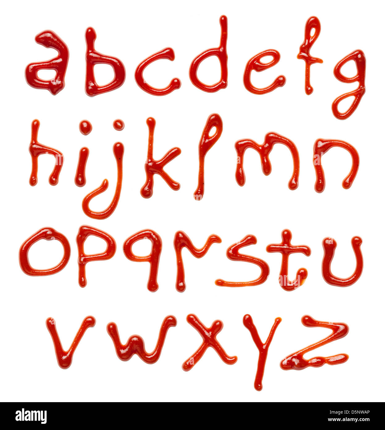 ketchup abc, isolated on white background Stock Photo - Alamy