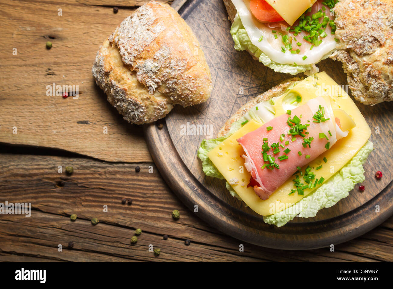 Breakfast with fresh spring sandwiches Stock Photo - Alamy