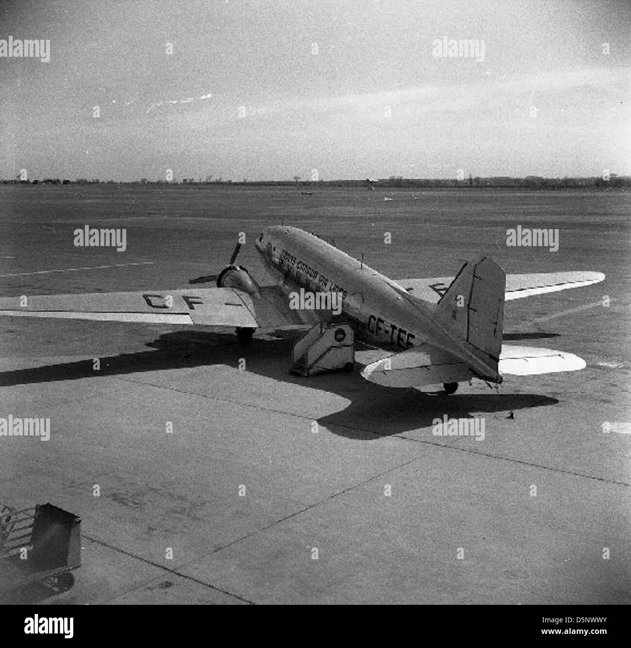 This image features the Douglas DC-3, CF-TEF, a pioneering airliner ...