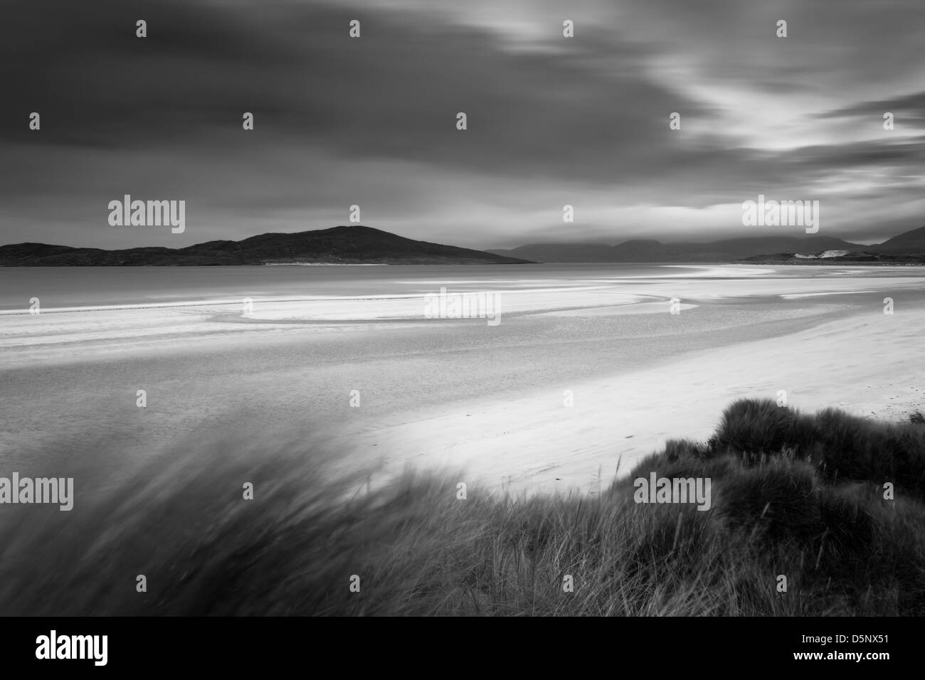 A windswept beach on the Isle of Harris in the Outer Hebrides of ...