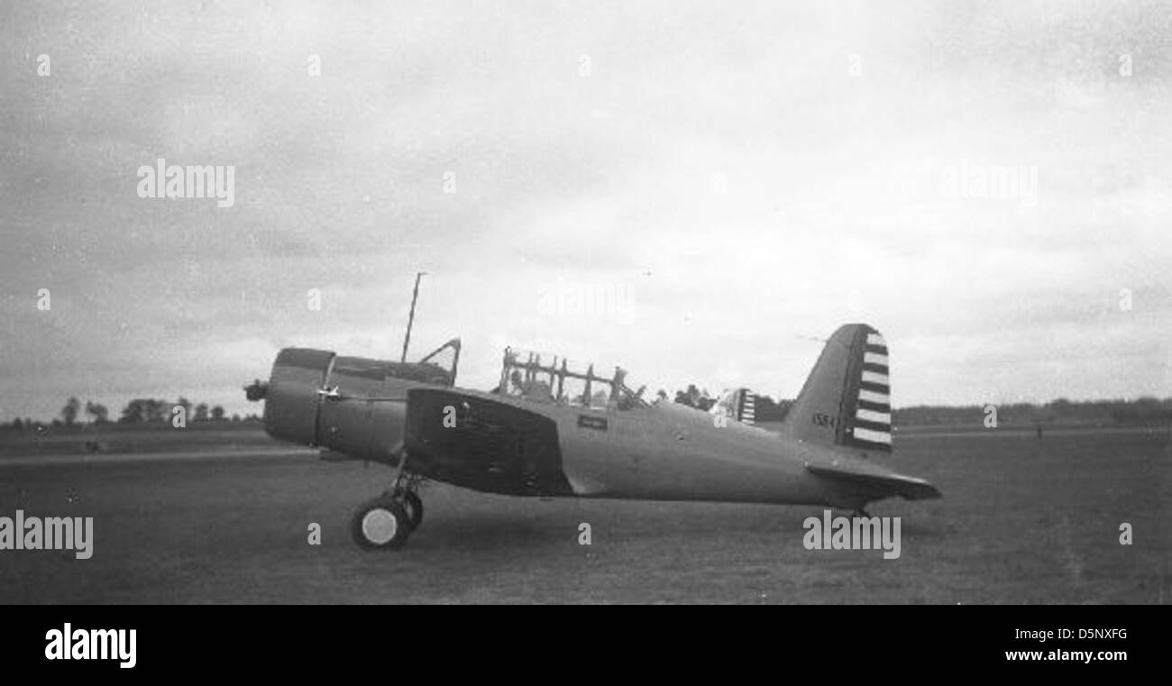 The Vultee BT-13A, shown at Hammer Field, was a training aircraft used ...