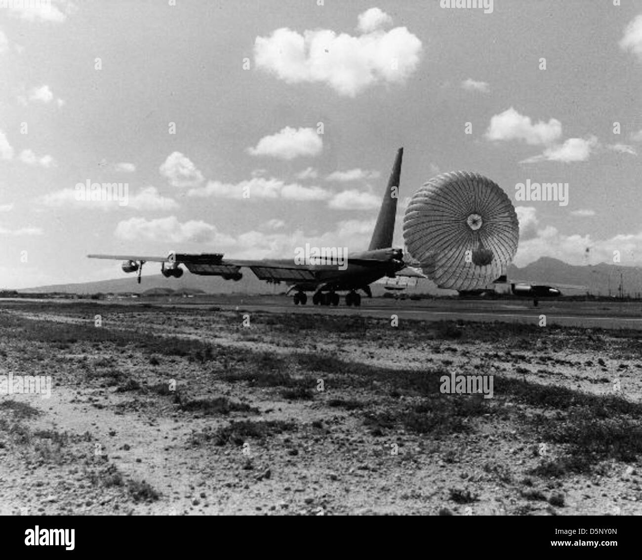 The Boeing B-52 Stratofortress, shown in the image, is a long-range ...