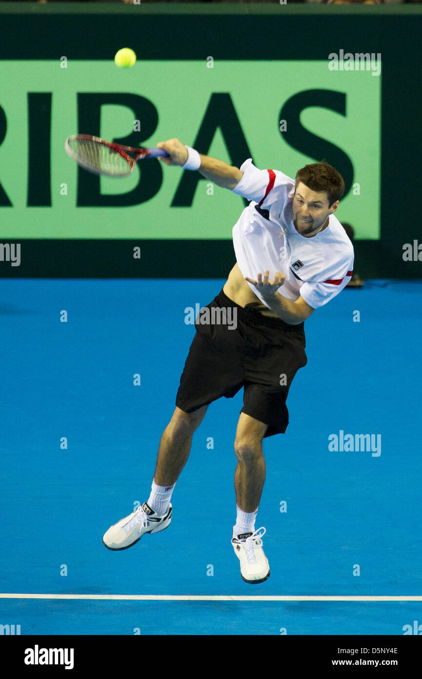 Coventry, UK. 6th April 2013. Russia's Victor Baluda during the Euro ...