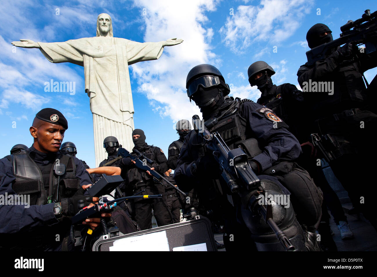 Rio de Janeiro, Brazil. 6th April 2013. The town Special Police BOPE ...