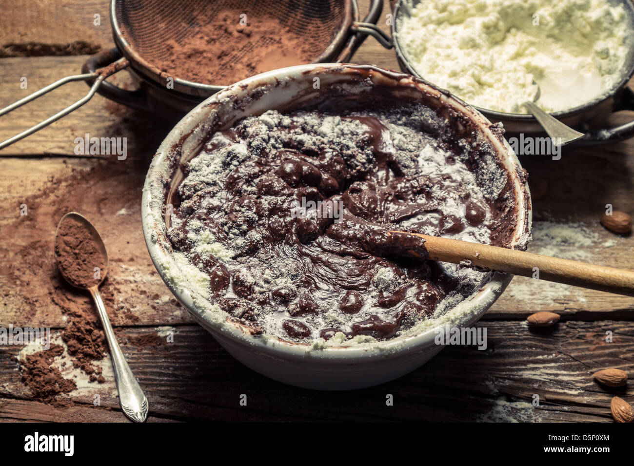 Milk powder and cocoa are the basic ingredients of chocolate Stock ...