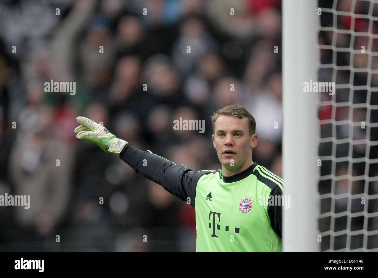 Munich's goalkeeper Manuel Neuer gestures during the Bundesliga soccer ...