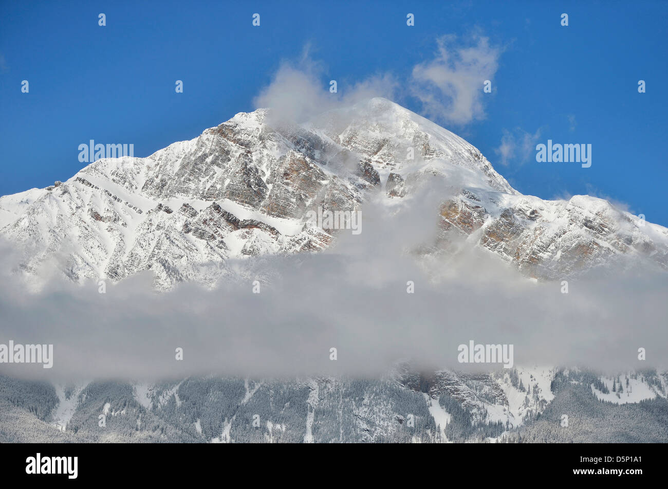 Pyramid Mountain in Jasper National Park Stock Photo - Alamy