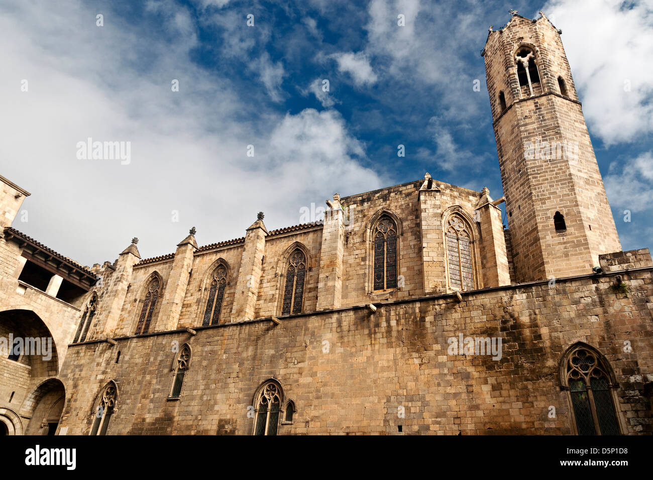 Palau Reial Major at Placa del Rei in Barcelona Stock Photo - Alamy