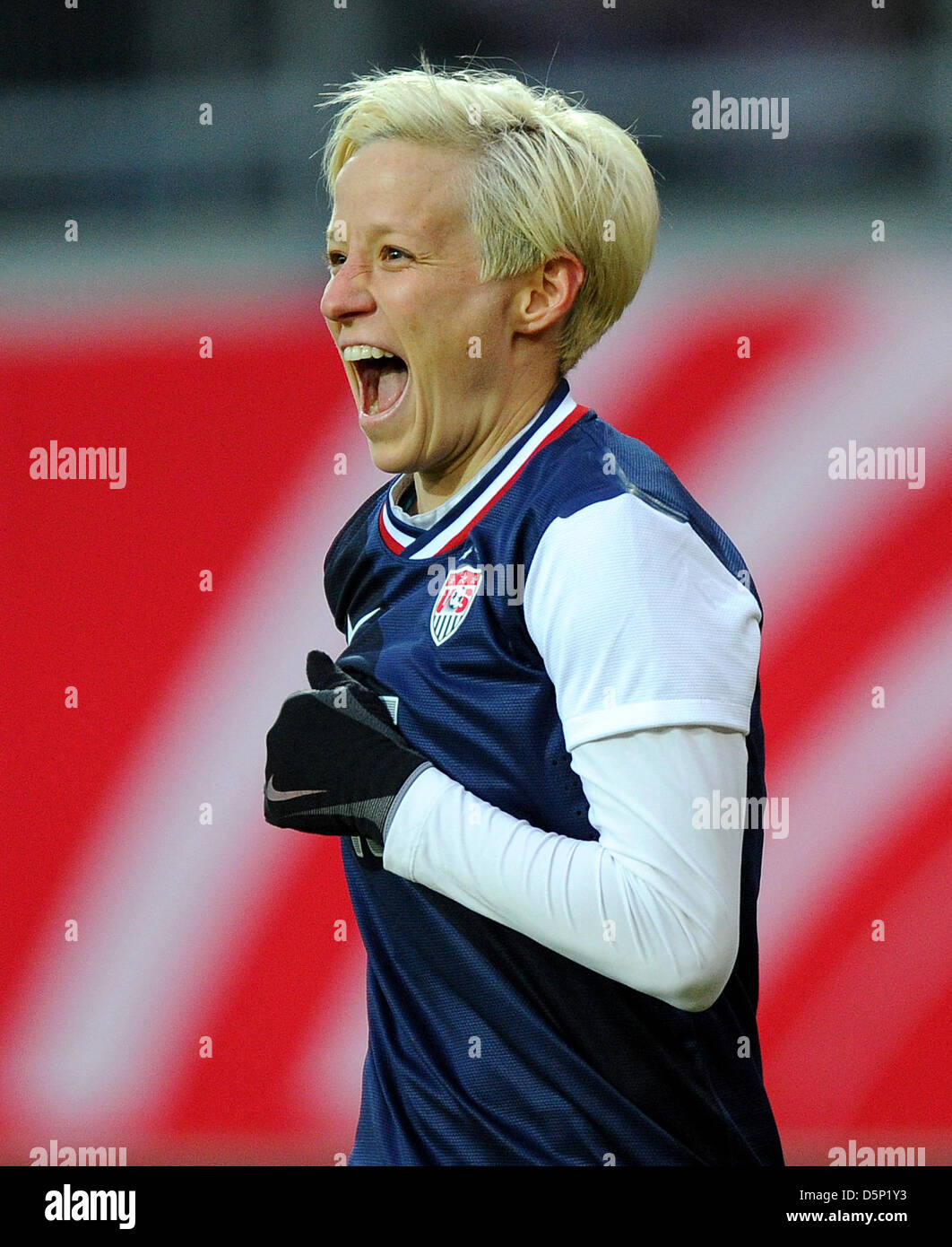 The USA's Megan Rapinoe celebrates her 2-0 goal during the ...