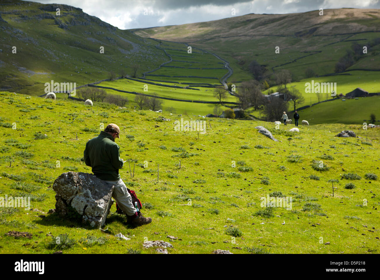 UK, England, Yorkshire, Malham, Gordale, road to Malham Moor beyond ...