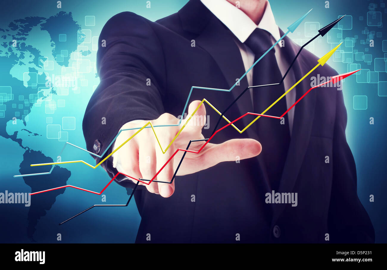 World map graph chart rise raise gain hi-res stock photography and ...