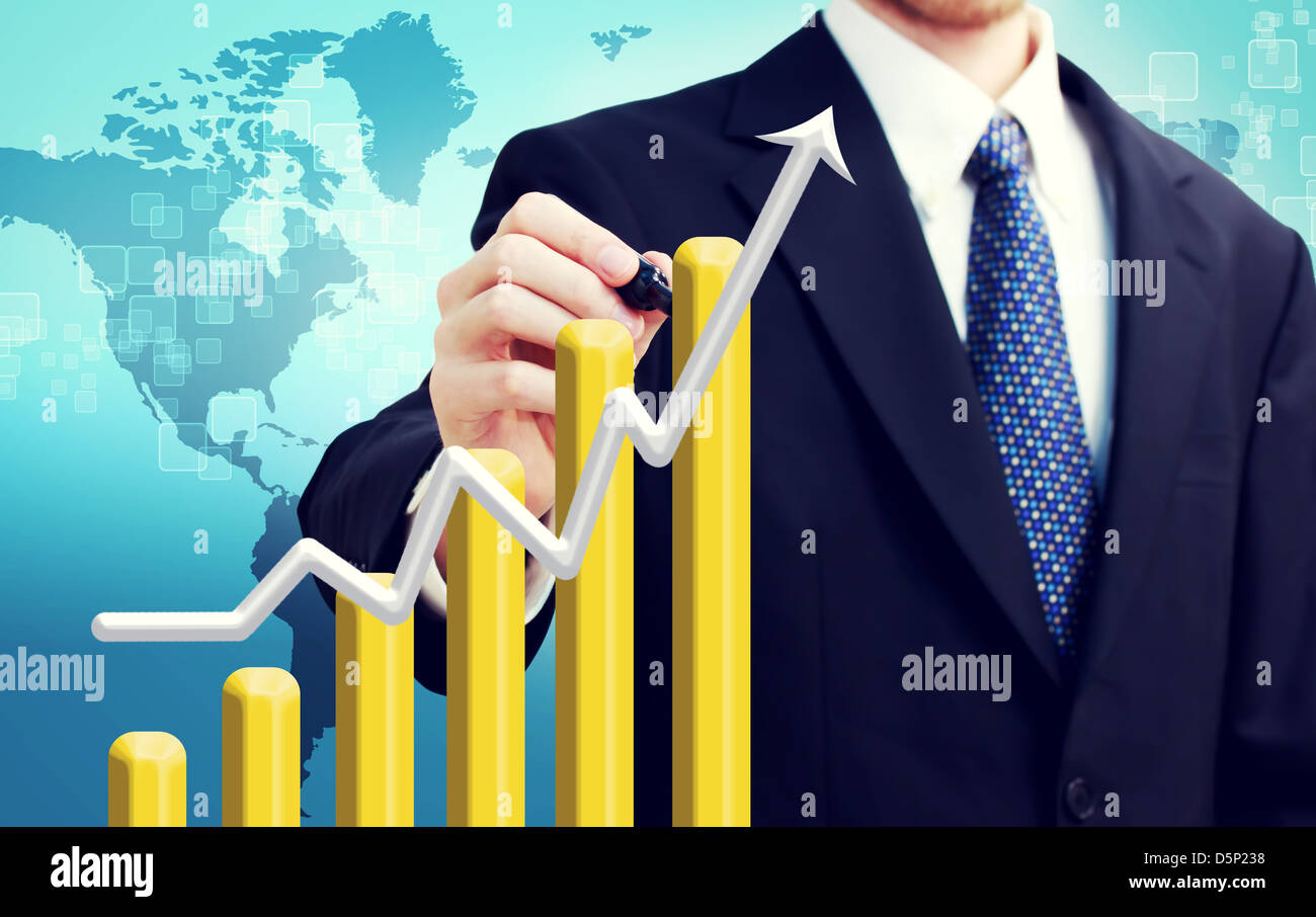 World map graph chart rise raise gain hi-res stock photography and ...