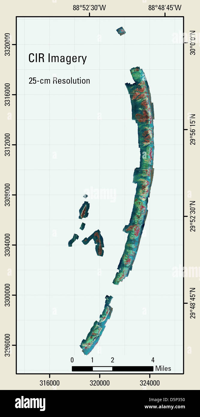 deep water horizon maps oil spill usgs Stock Photo - Alamy