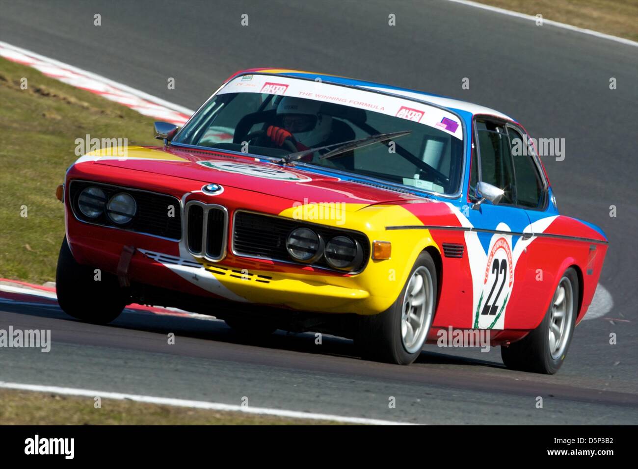 Tarporley, England. 6th April, 2013. William Jenkins in his BMW 3.0 CSL ...