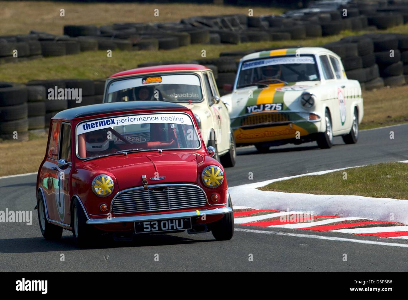 Tarporley, England. 6th April, 2013. Phil Manser in his Austin Mini ...