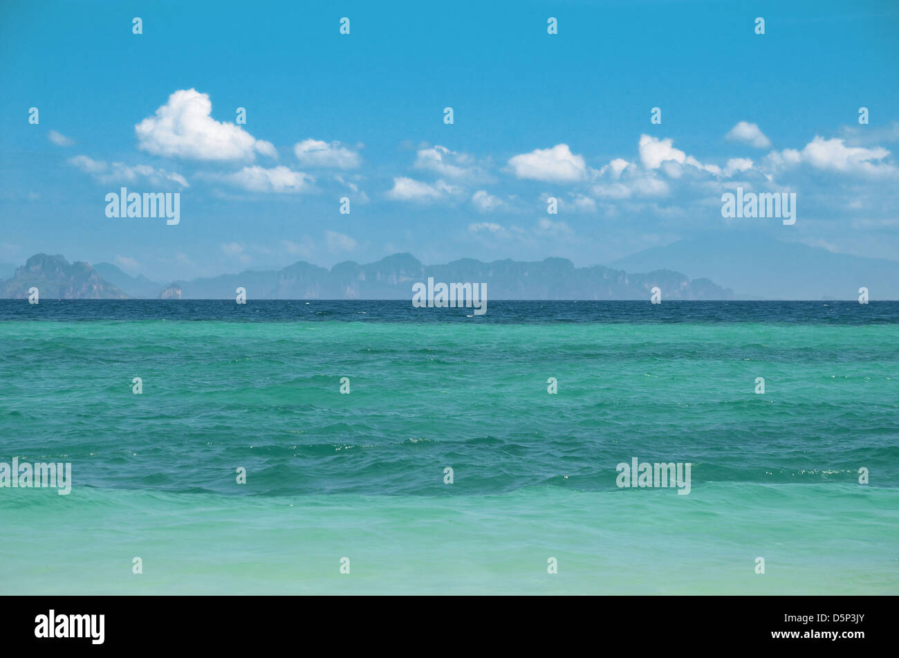 Panoramic tropical island with rocks Stock Photo - Alamy