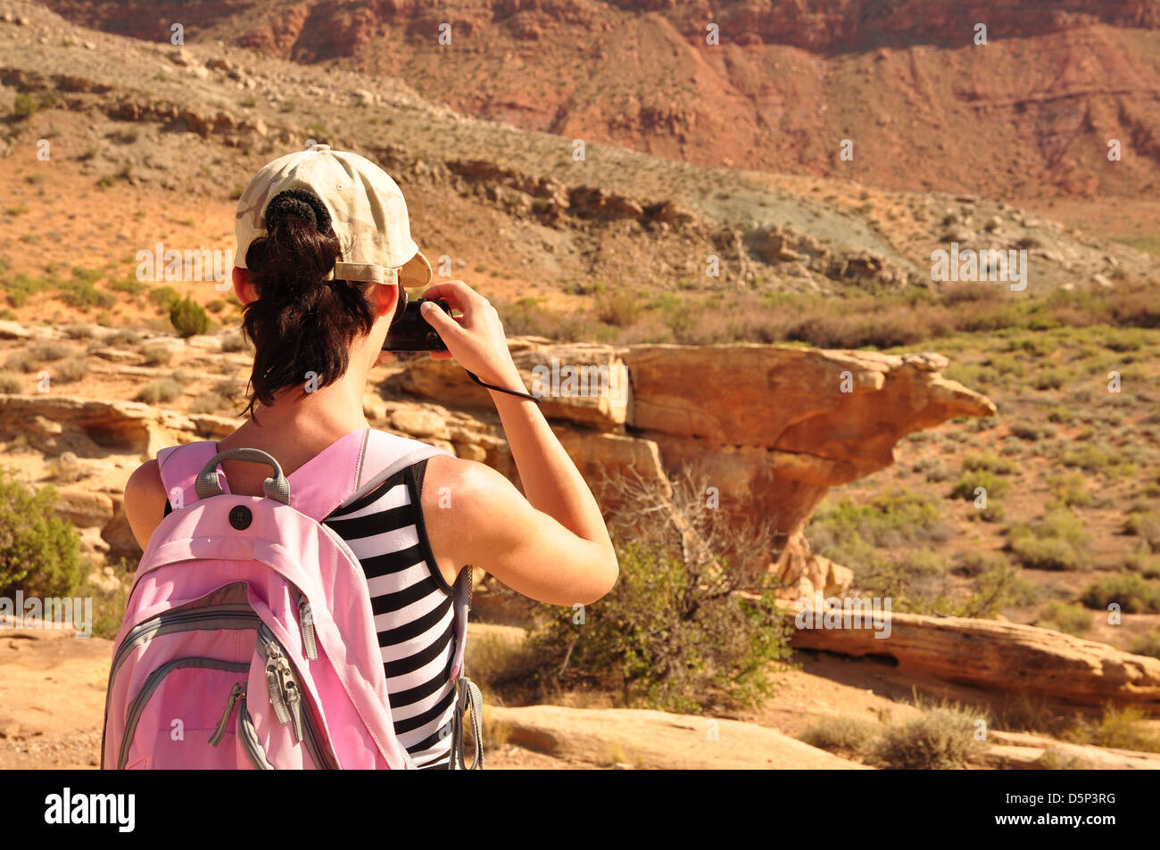 Woman in the canyon Utah USA Stock Photo - Alamy