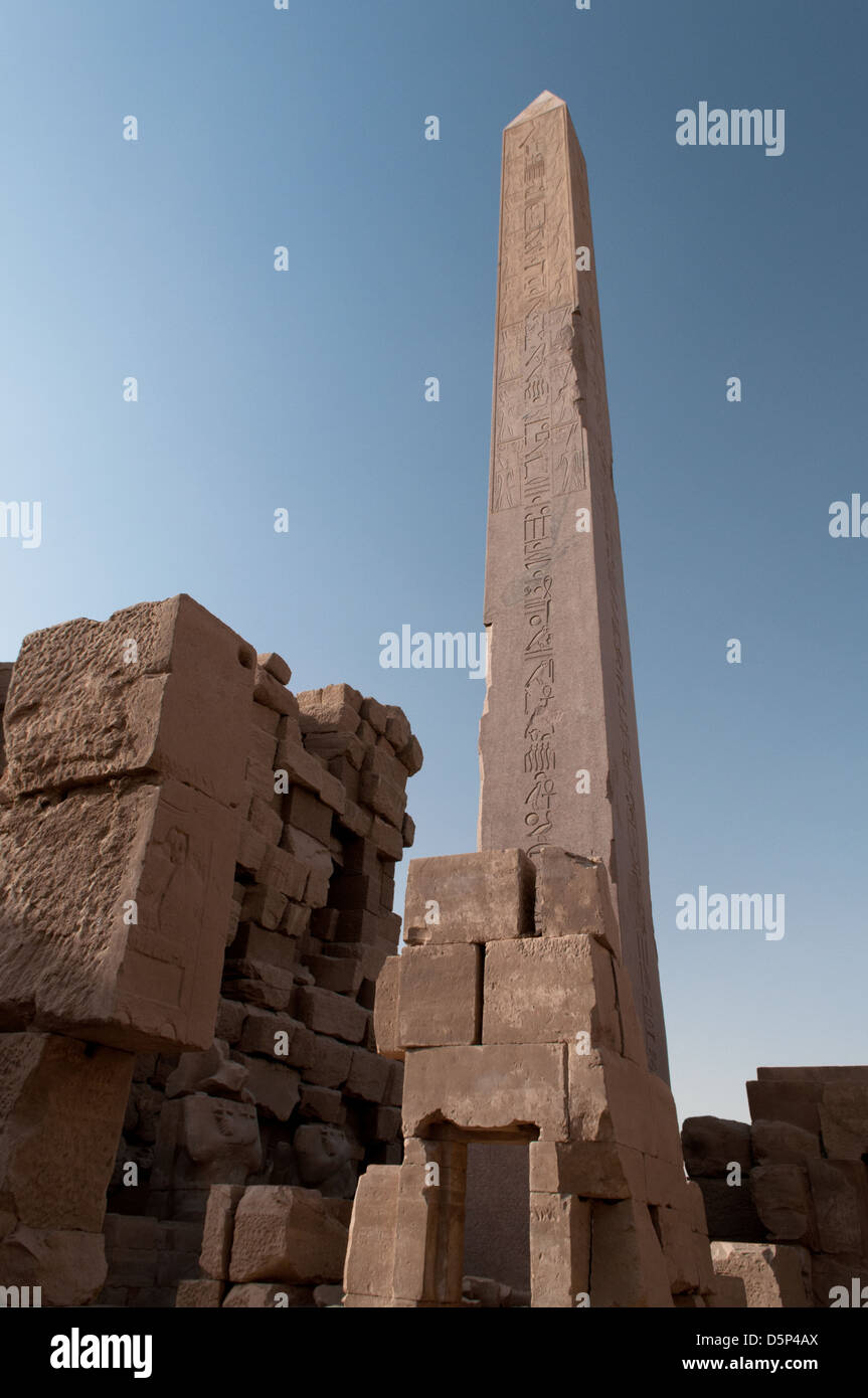 The obelisk of Hatshepshut in the Karnak ancient complex Luxor Egypt ...