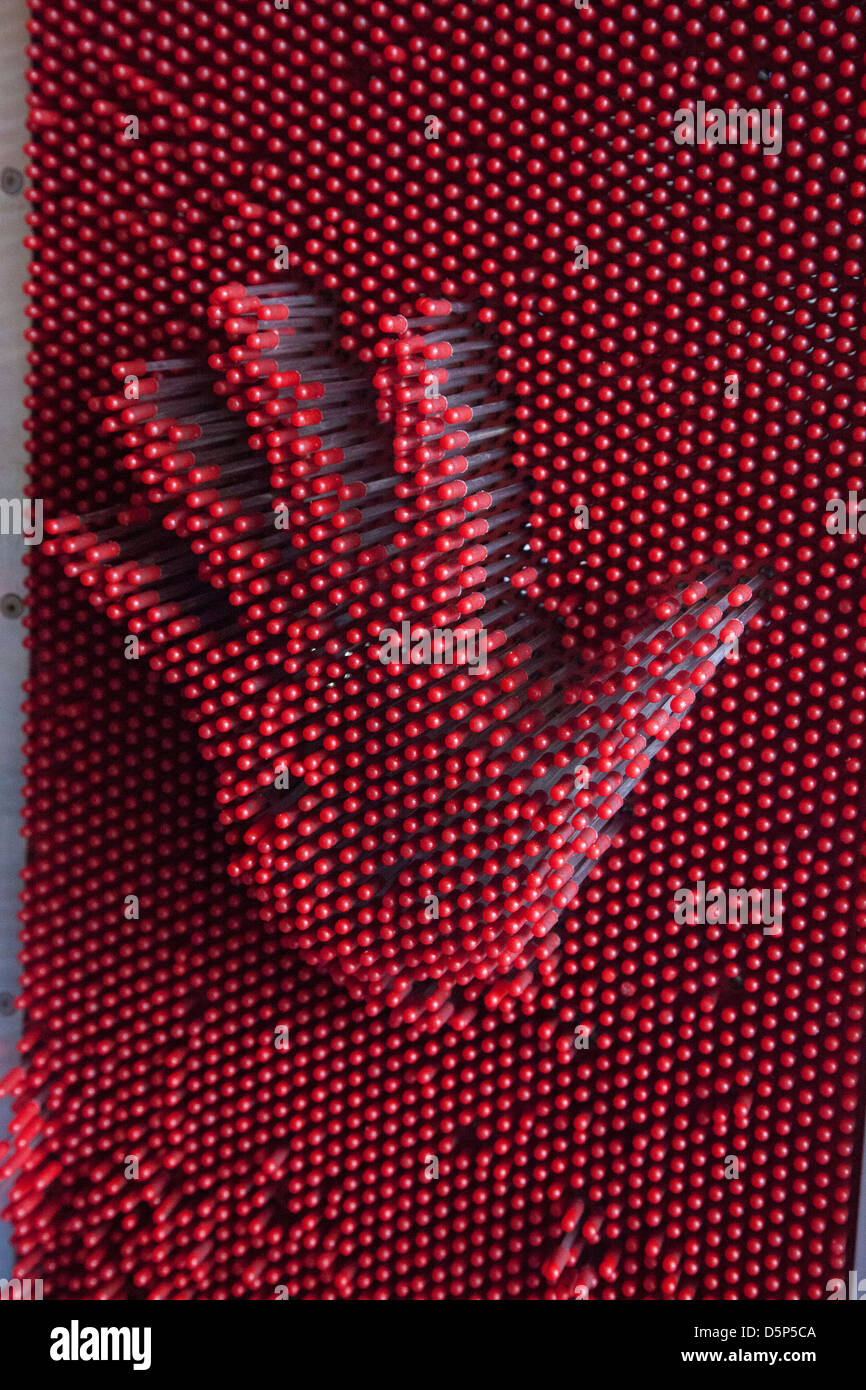 Hand print behind glass hi-res stock photography and images - Alamy