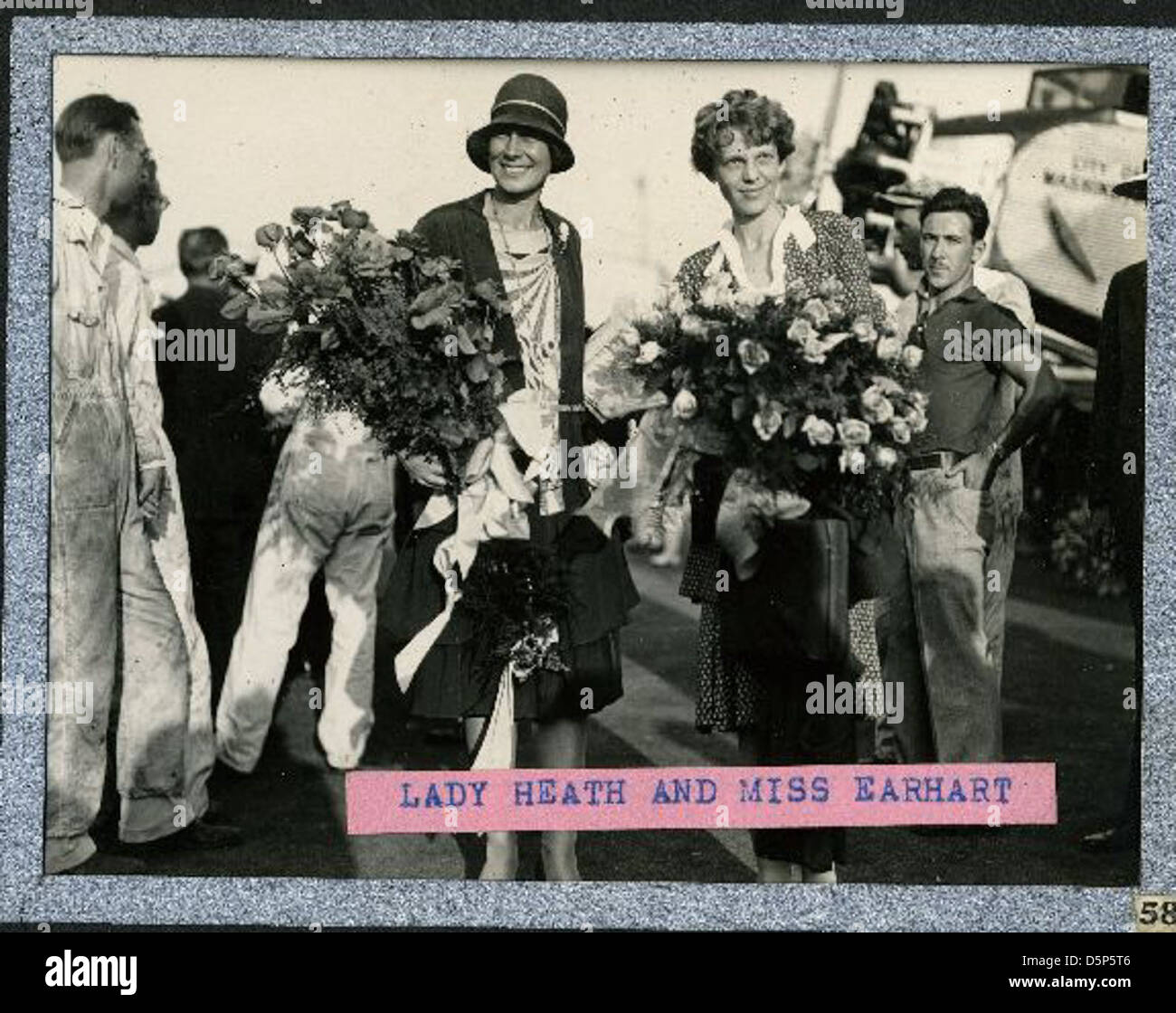 This image features Amelia Earhart, the famous aviatrix known for her ...