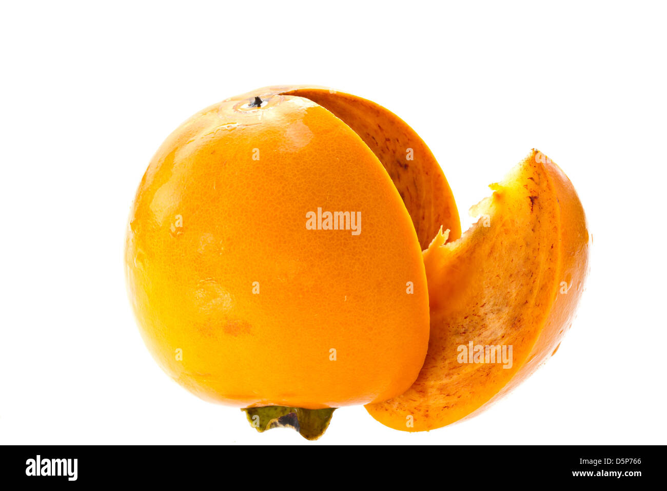 tasty ripe persimmon on a white background Stock Photo - Alamy